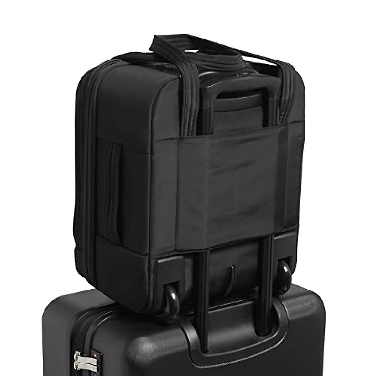 Vera Bradley Women's Softside Underseat Rolling Work Bag, Black, One Size