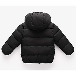 Happy Cherry Toddler Snowsuit Soft Thick Long Sleeve Jacket with a Removable Hooded Zipper Clothing Black Large