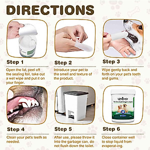 UrbanX Teeth Cleaning Wipes for Italian Greyhound and Other Companion Dogs, Remove Bad Breath, Plaque, and Tartar Buildup, No-Rinse Disposable Finger Toothbrush, Gentle Gum Care Pet Wipes, 60 Count