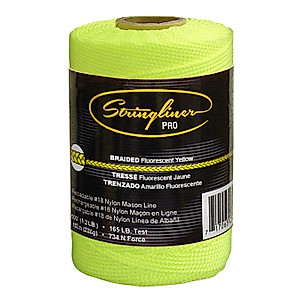 Stringliner Braided Mason Line Replacement Roll Contractor Pack 500' - Fluorescent Yellow (Pack of 6) - SL35465CPK