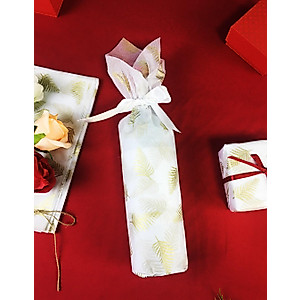 Bzumoot 50 Sheets Tissue Paper for Gift Bags 20 * 28 inches Gift Wrapping Paper for Gift Bags Gold Leaf Wrapping Gift Paper for Christmas Birthday Party Wedding Holiday Decorations DIY Craft