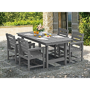 SERWALL Patio Dining Chair Set of 2, Gray