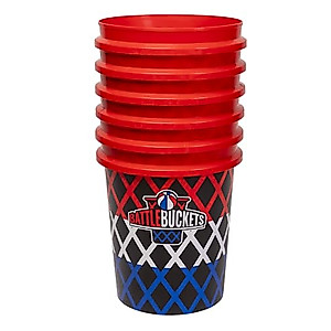 Battle Buckets Giant Yard Pong X Basket Ball Game with Durable Balls and Buckets - Outdoor Game for Lawn, Backyard and Beach - Set includes Buckets, Basket Balls and a Carrying Bag