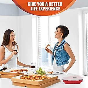 rgrfsdgx Adjustable Pizza Storage Container, Pizza Slice Container can be Microwaved and Reused, Pizza Slice Pack with 5 Heating Plates.