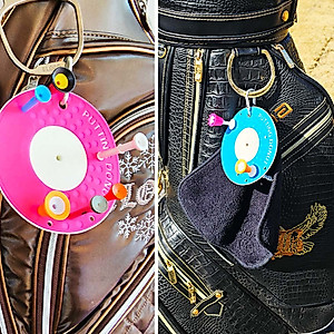 BIRDIE79 Golf Tee Holder | Putting Donut | Portable Putting Hole Trainer |360 Degree Golf Putting Green Practice Hole (Pink)