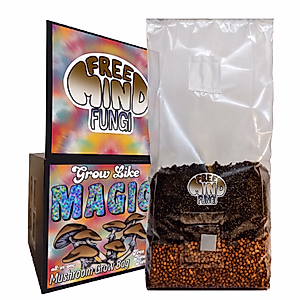 Mushroom Grow Bag for Manure Loving Mushrooms. 'All in one' Style Mushroom Grow kit. Over 3lbs of Substrate. Grow Over 2lbs Fresh, and 2-3oz Dry Like Magic.