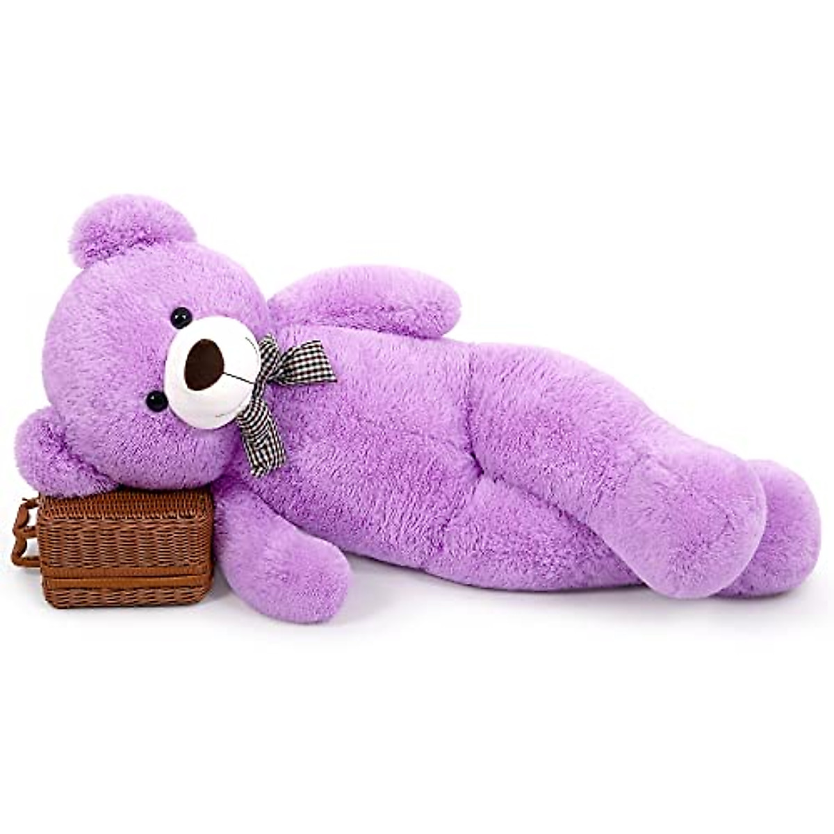 SNOWOLF 1.2M Giant Teddy Bear Plush Toy 4ft Big Cuddly Stuffed Animals Doll Gift for Valentines Kids Girlfriend (Purple, 47 in/120cm)