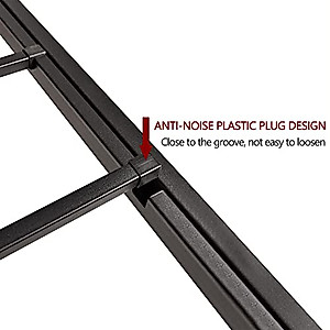 USIIN Queen Size Metal Canopy Bed Frame with Headboard and Footboard Black