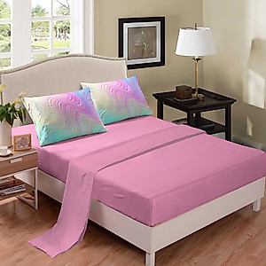 Bodhi Twin Size Comforter Set - 5 PCS Bed in A Bag Pink Bedding Comforter Sheet Set for Kids, Girls Bedding Set