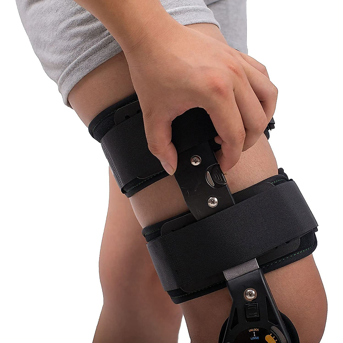XBJYDMBDD ROM Knee Brace Hinged Knee Brace Patella Injury Fixator Bracket Medical Orthopedic Protector Adjustable Leg Stabilizer Knee Orthosis Splint Adjustable Knee Immobilizer