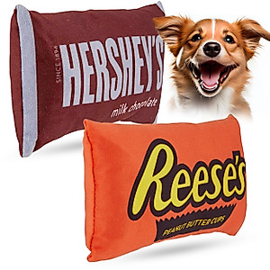 HERSHEY'S Dog Toys - Cute Puppy Toys, Chocolate Dog Chew Toy, Small Dog Toys, Candy Pet Toys, Squeaky Dog Toys for Small Dogs, Puppy Chew Toys, Plush Dog Toy Pack, Rope Toy Pack, Reese's Dog Chew Toy