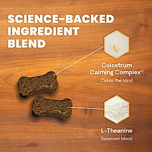 VetriScience Composure Calming Chews for Dogs - Clinically Proven Dog Anxiety Relief Supplement with Colostrum, L-Theanine & Vitamin B1 for Stress, Storms, Separation & More, 120 Count, Chicken Flavor