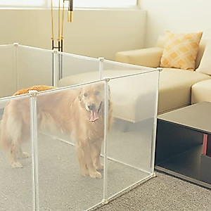 ALLISANDRO Small Pet Playpen, Small Animal Cage for Indoor Outdoor Use, Foldable Yard Fence for Small Animal, Puppy, Kitten, Guinea Pigs, Bunny, Turtle, Hamster,Transparent,12 Playpen, 20X28