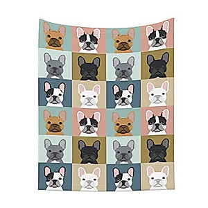 XTGOO Cute French Bulldog Dog Ultra-Soft Fleece Blanket Flannel Velvet Plush Throw Blanket,60x50in