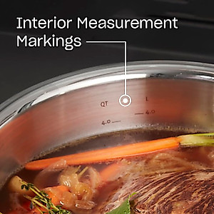 Fissler M5 Pro-Ply 5-ply Stainless Steel Stockpot, 6 Quart, with Metal Lid