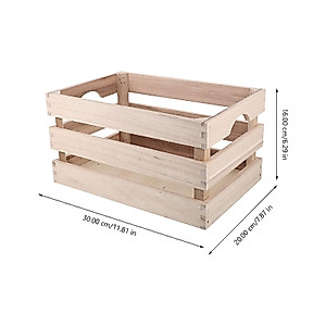Garneck 1pc Wooden Storage Box Display Basket Storage Bins Bamboo Storage Cabinet Wooden Barrel Planter Unfinished Crates for Craft Wooden Key Organizer Fruit Crates Desktop Container