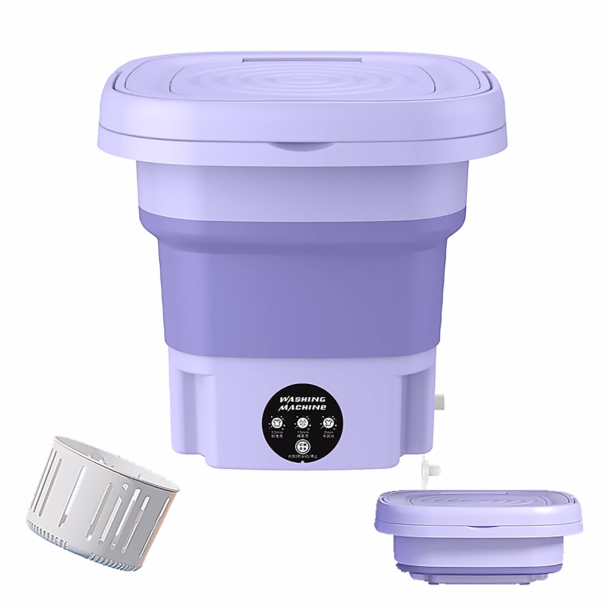 8L Portable washing machine, Mini washing machine, Foldable Bucket Washer for Washing Baby Clothes, Underwear, Suitable for Camping, RV, Travel, Small Spaces, Lightweight