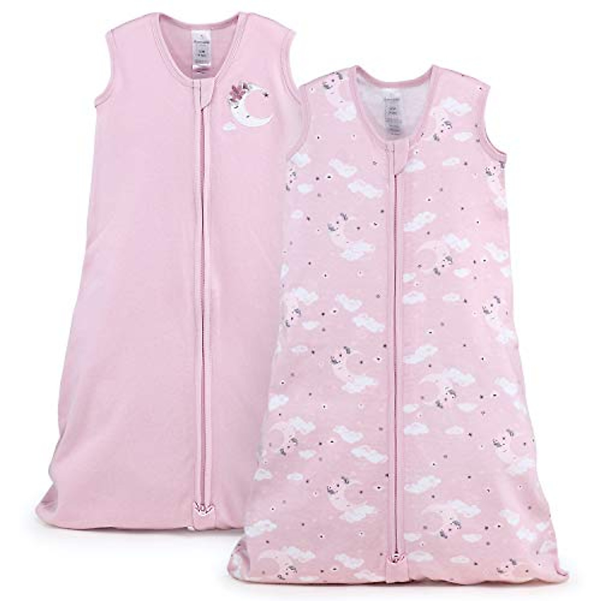 The Peanutshell Wearable Blanket Sleep Sack for Baby Girls, Pink Moon & Celestial, Sizes up to 12 Months (Small/Medium)