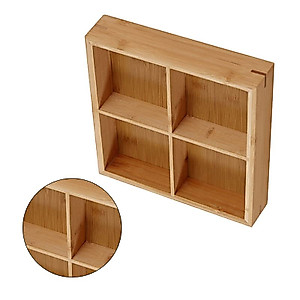 Divided Wooden Tray,Veggie Tray Serving Tray Divided Platter Wooden Food Server Multi Compartments Serving Tray for Hot Pot Restaurants Sushi Plate (4 Compartments)