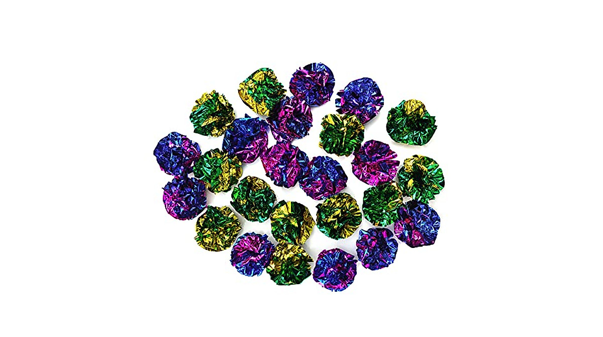 CHIWAVA 45PCS Mylar Crinkle Balls for Cats