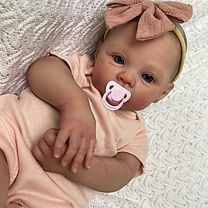 Angelbaby Realistic Reborn Baby Doll Look Real 18inch Newborn Silicone Baby Girl Dolls Soft Weighted Lifelike Cute Bebes Reborn Infant Rebirth Doll Sets for Toddler GiftsV
