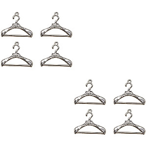 KESYOO 40Pcs Mini Hangers for Crafts Alloy Doll Hangers Miniature Hangers Pendant Charms DIY Jewelry Making Accessories for Necklace Bracelet Antique Silver