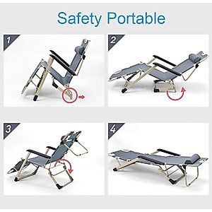 GeRRiT Home Chair Sun Lounger Recliner Chairs 600D Oxford Folding Lawn Lounge Chairs Garden Reclining Chair with Headrests for Outdoor Patio, Camping