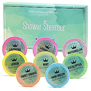 8Pcs Shower Steamers, Pletpet Great Fragrant Aromatherapy Shower Steamers with Essential Oils for Women Men, Shower Bombs with Box for Relax