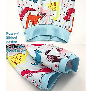 PriPre Dinosaur Dog T Shirts 3D Unicorn Pattern Printed Apparel Shirt for Large Dogs Softable Stretchy Pet Clothes (3XL, Light Blue)