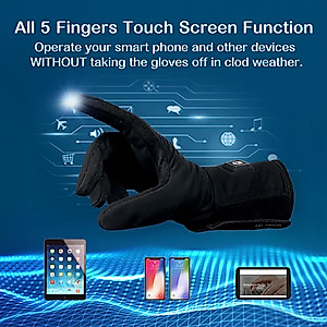 MOUNT TEC Light Weight Stretch Heating Glove Liners Heated Gloves for Men & Women Hand Warmer for Winter Sports Dog Walking Biking Riding Skiing Cycling Hunting Snowboarding (Black, M/L)