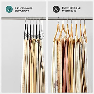 SONGMICS Rolling Clothes Rack and 30-Pack Velvet Hangers Bundle, Garment Rack with Wheels and a Mesh Shelf, Non-Slip Coat Pants Hangers with Adjustable Clips, Black UHSR25BK and UCRF12B30