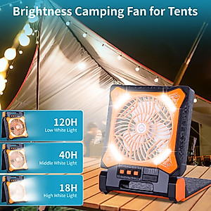WESTTREE Solar Fan Battery Powered Fan, Rechargeable Fan Solar Camping Fan with Led Lantern & Power Bank, Foldable Angle Solar Powered Fan, USB Personal Cordless Fan Portable Fan for Travel Camping