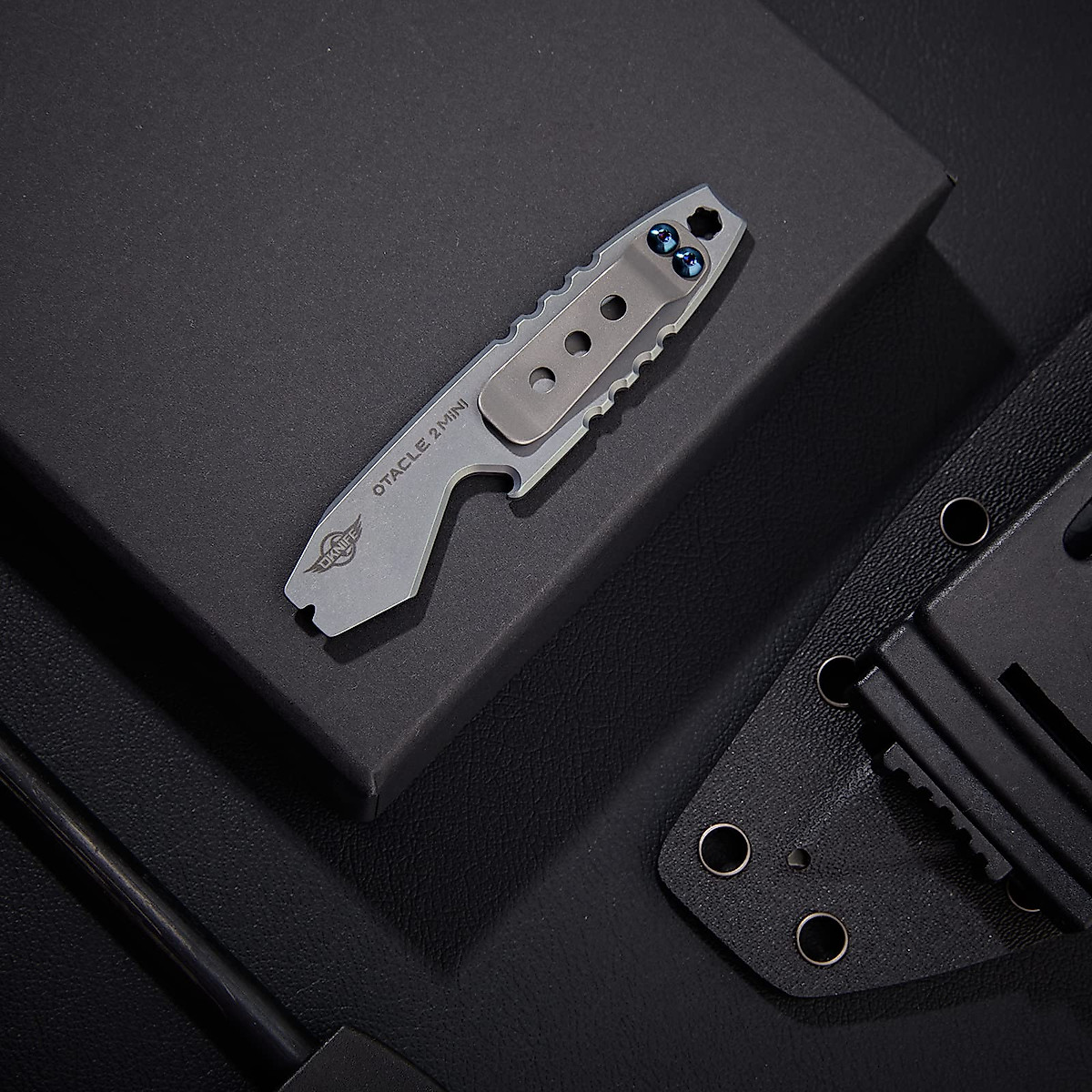 OKNIFE Otacle 2 Mini Titanium Bottle Opener, EDC Pry Bar with Hexagonal Wrench(Grey)