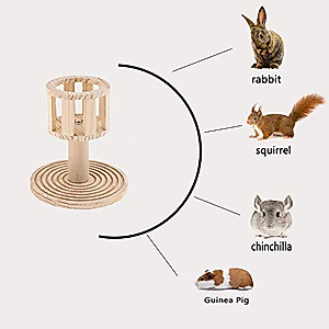 Tfwadmx Rabbit Wooden Hay Feeder Guinea Pig Hay Holder Bunny Less Wasted Food Dispenser with Cleaning Set for Chinchilla Hamster Ferret Small Animals