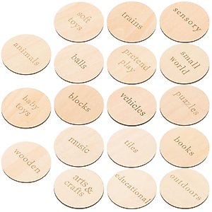 18pcs Decorative Wood Discs Home Circle Tags Blank Circle Labels DIY Wood Discs Blank Circle Tags Organizing Circle Labels Organizing Wood Discs Decorative Circle Tags