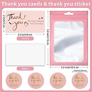 Epakh 1140 Pieces Thank You Card and Sticker Set Multicolor Classic Style include 100 Thank You Business Cards for Wedding Business(Classic Style)