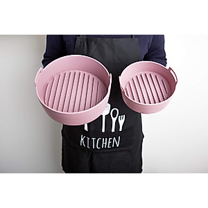 100% Platinum Silicone Pot for Air Fryer and Microwave (Pink, X-Large (Diameter 8.7 in))