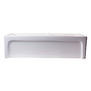 ALFI brand AB3618ARCH-B Arched Apron Thick Wall Fireclay Double Bowl Farm Sink, 36", Biscuit