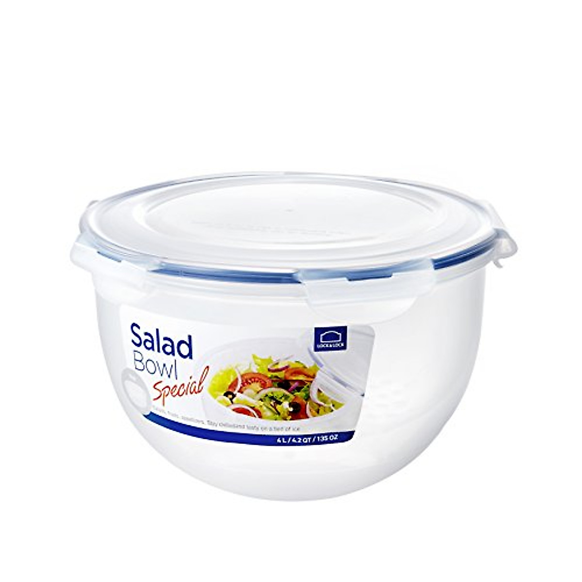 LOCK & LOCK SPECIAL Salad Bowl Food Storage Container with Draining tray 135.26-oz / 16.91-cup