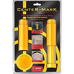Calculated Industries 8110 Center Mark Drywall Recessed Lighting Cutout Magnetic Locator Tool for Non-LED Cans, Yellow