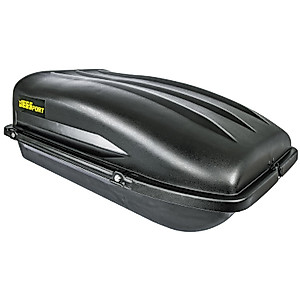 JEGS Rooftop Cargo Carrier for Car Storage - Small Roof Rack Cargo Carrier - Heavy Duty Weatherproof Storage - Made in USA - 10 Cubic Ft - 110 Lb Capacity - Zero Tool Easy Assembly - Aero Design