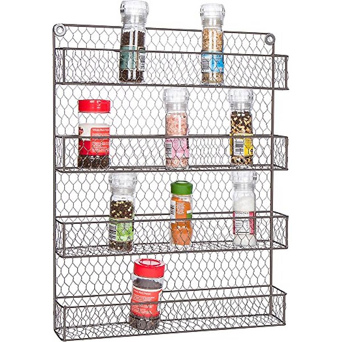 Trademark Innovations 4-Tier Wire Spice Rack Storage Organizer - Wall Mount or Countertop