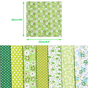 Pofik 70Pcs No Repeat Design Squares Quilting Fabric Bundles, 9.8"x9.8"(25x25cm) 100% Cotton Printed Floral Craft Fabric, Precut Multi-Color for Patchwork DIY Craft Sewing