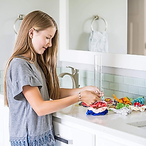 Kingdom Décor Scrunchie Holder Stand, Acrylic Scrunchy Display, 12 Inch Clear Hair Tie Accessories Organizer, Teen Girl Bracelet Organizers, Cute Room Decor for Teen Girls, VSCO Stuff