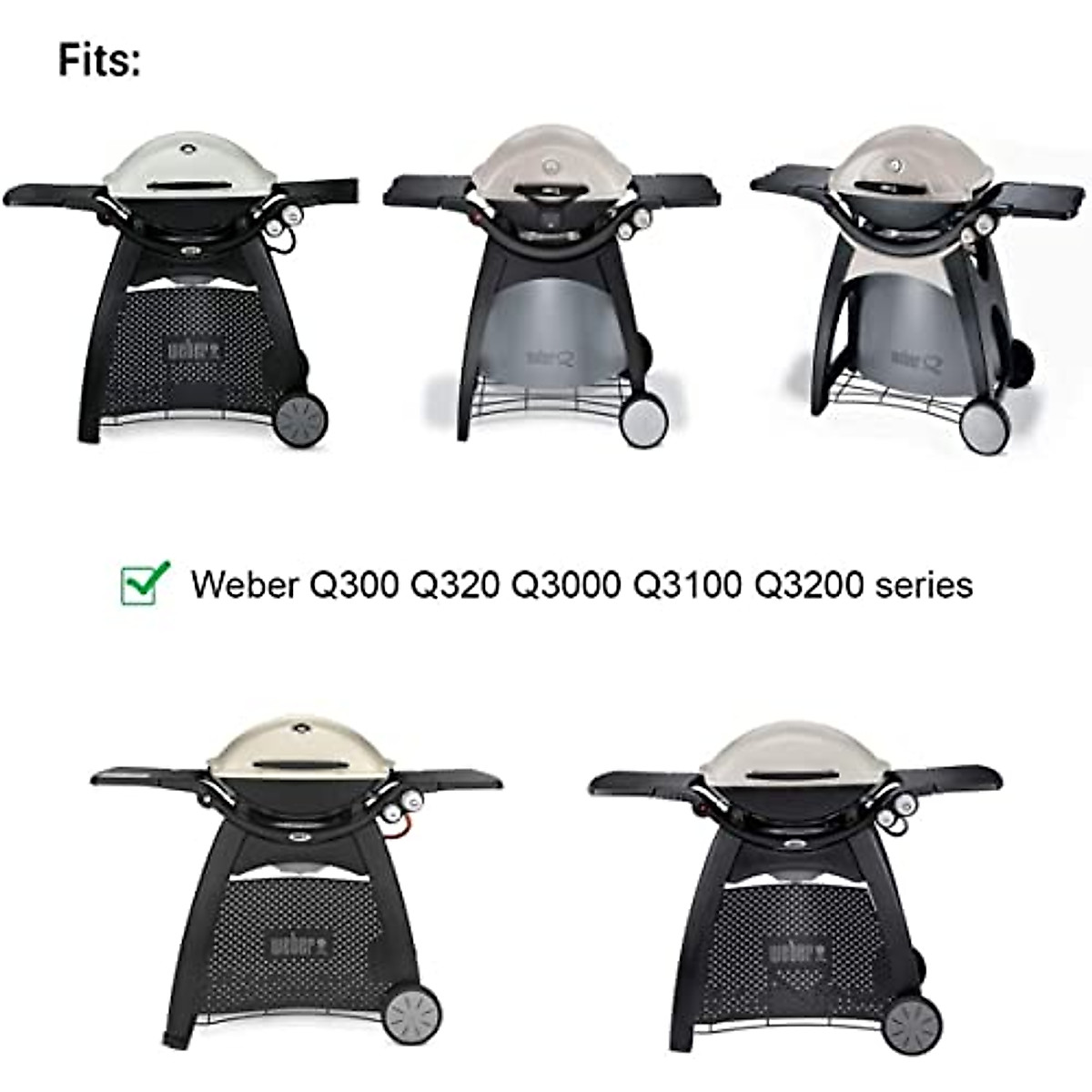 Uniflasy 7646 Cooking Grates for Weber Q300 Q320 Q3000 Q3200 Series Gas Grills Grill Parts Cast Iron Grill Grates Replacement for Weber Q300 2 Pack