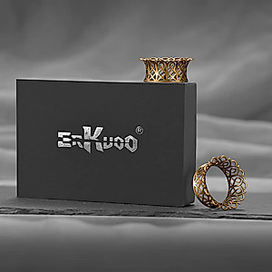 ERKUOO 2PCS Hollow Pattern Ear Gauges Double Flared Ear Tunnel Plug Piercing Expander Flesh Earring Stretcher Lobe Piercing Jewelry 0g(8mm)