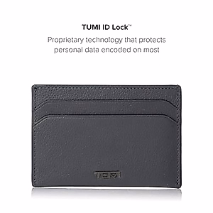 TUMI - Nassau Money Clip Card Case Leather Wallet for Men - Money Clip and 2 Card Pockets - Slim Profile - Textured Grey