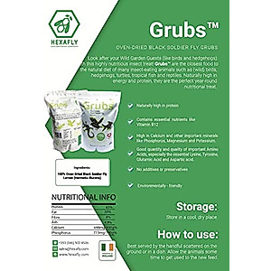 Hexafly Wild Bird Feed (100g Pack) - Dried Calci Worms or Chubby Worms from Black Soldier Fly Larvae