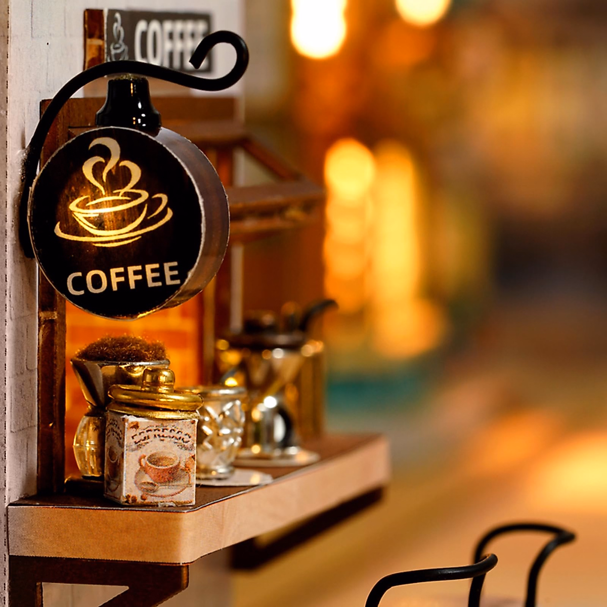 Lannso DIY Dollhouse Miniature Kit, Doll House Kit with Dust Proof Cover, Mini Handmade Wooden Dollhouse Toys for Adult Gift(QT48)