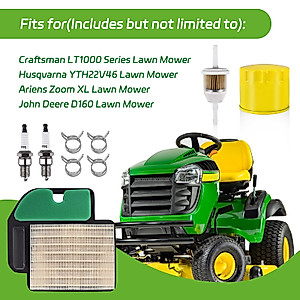 KH-20-083-02-S Air Filter Oil Filter fits Kohler Courage 15 16 17 18 19 20 21 22 HP Engine for Craftsman LT1000 Series Husqvarna YTH22V46 Ariens Zoom XL John Deere D160 Tractor Lown Mower